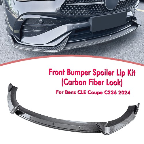 Carbon Look Front Bumper Spoiler Lip For Mercedes Benz CLE Class C236 ...