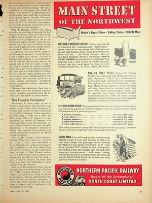 Original 1953 Vintage Print Ad: Northern Pacific Railway,Route of the ...