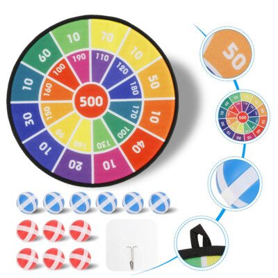 Hook-and-Loop Safety Sticky Dartboard Toys Kids Game + Free 12 Balls ...