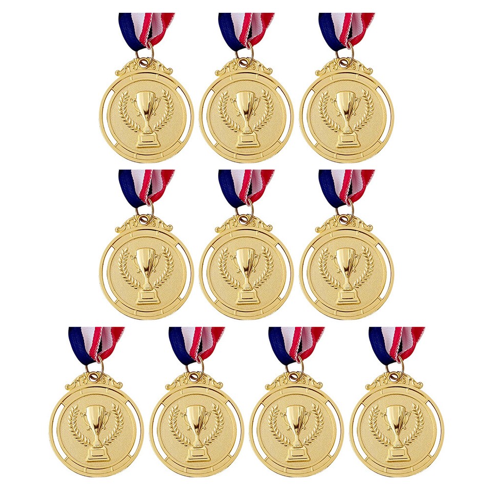 10Pcs Award Medals Metal Winner Medals Gold/Silver/Bronze Medal for ...