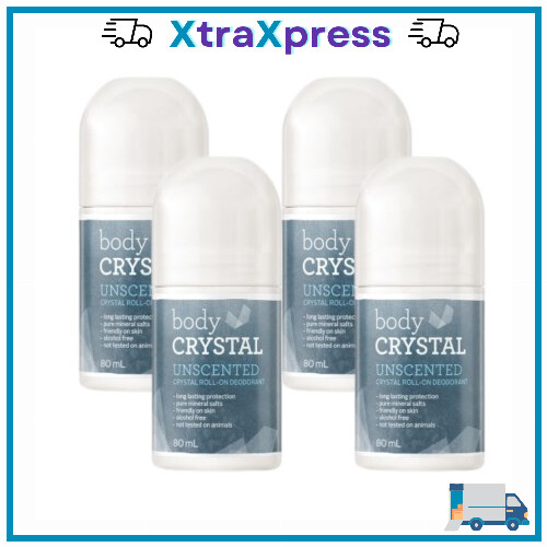 4 x Body Crystal Crystal Deodorant Roll-On Unscented 80ml | eBay Australia