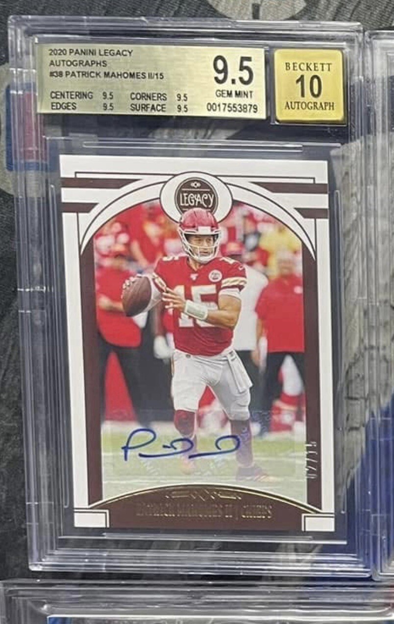 2020 Panini Legacy Patrick Mahomes Auto /15 BGS 9.5 Gem Mint!! | eBay