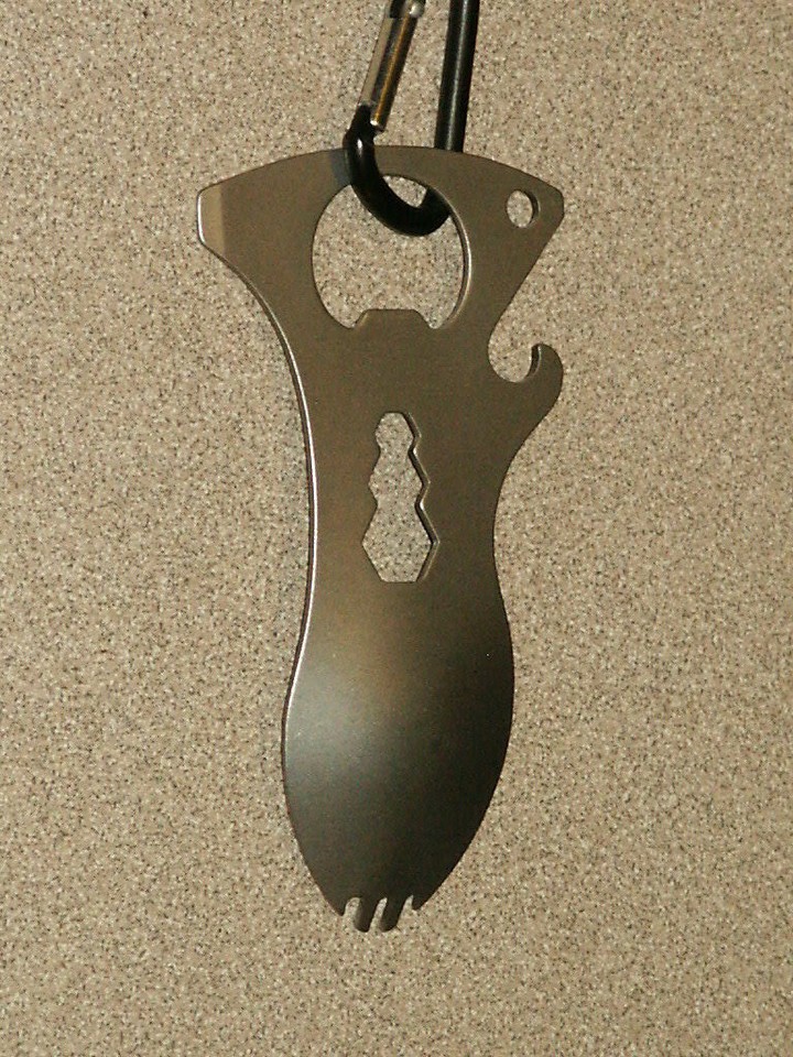 Spork Multi-Tool Fork Eating Utensil carbine clip bottle opener spoon ...
