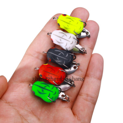 5pcs Micro Frog Top Water Soft Fishing Lure Bait Floating Swimbait 2.9g ...