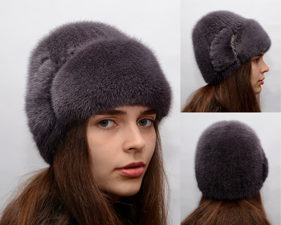 Women's Real Fur Hat Russian Fur Hat Luxury Fur Mink Hat Beanie Mink ...