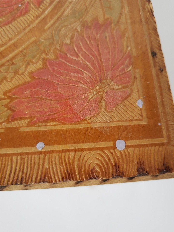 Antique Germany Pyrography Wood Box Hinged Notions Sewing Jewelry ...