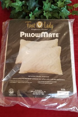 Vintage First Lady Luxury quilted white Pillow Mate Sham Standard New ...