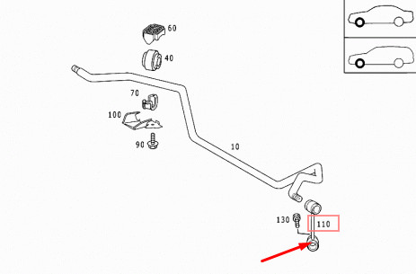 MB E-CLASS W210 FRONT SWAY BAR STABILIZER RIGHT TIE ROD A2103203789 | eBay