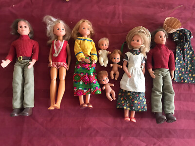 Vintage ‘73 Mattel Sunshine Family Doll Lot 5 (9”) Dolls & 3 (3 ...