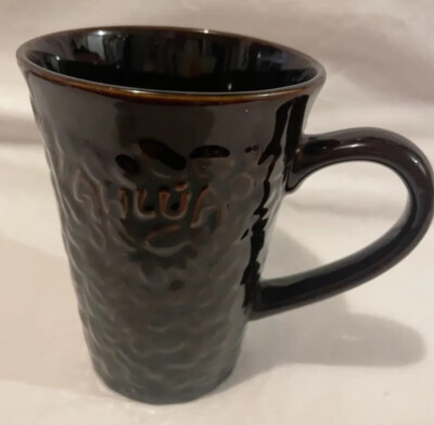 Kahlua Coffee Mug Dark Brown Ceramic with Embossed Beans Vintage 3D | eBay
