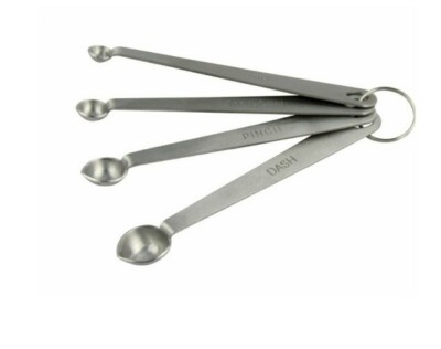 Nip,Pinch,Smidgen, Dash Measuring Spoon Set Stainless Steel Herb Spice ...
