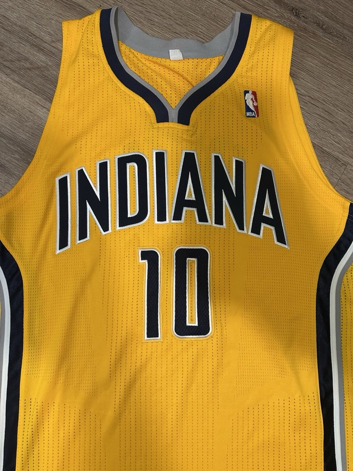 Adidas Jeff Foster #10 Indiana Pacers Jersey Gold 2010-2011 2xl +4 ...