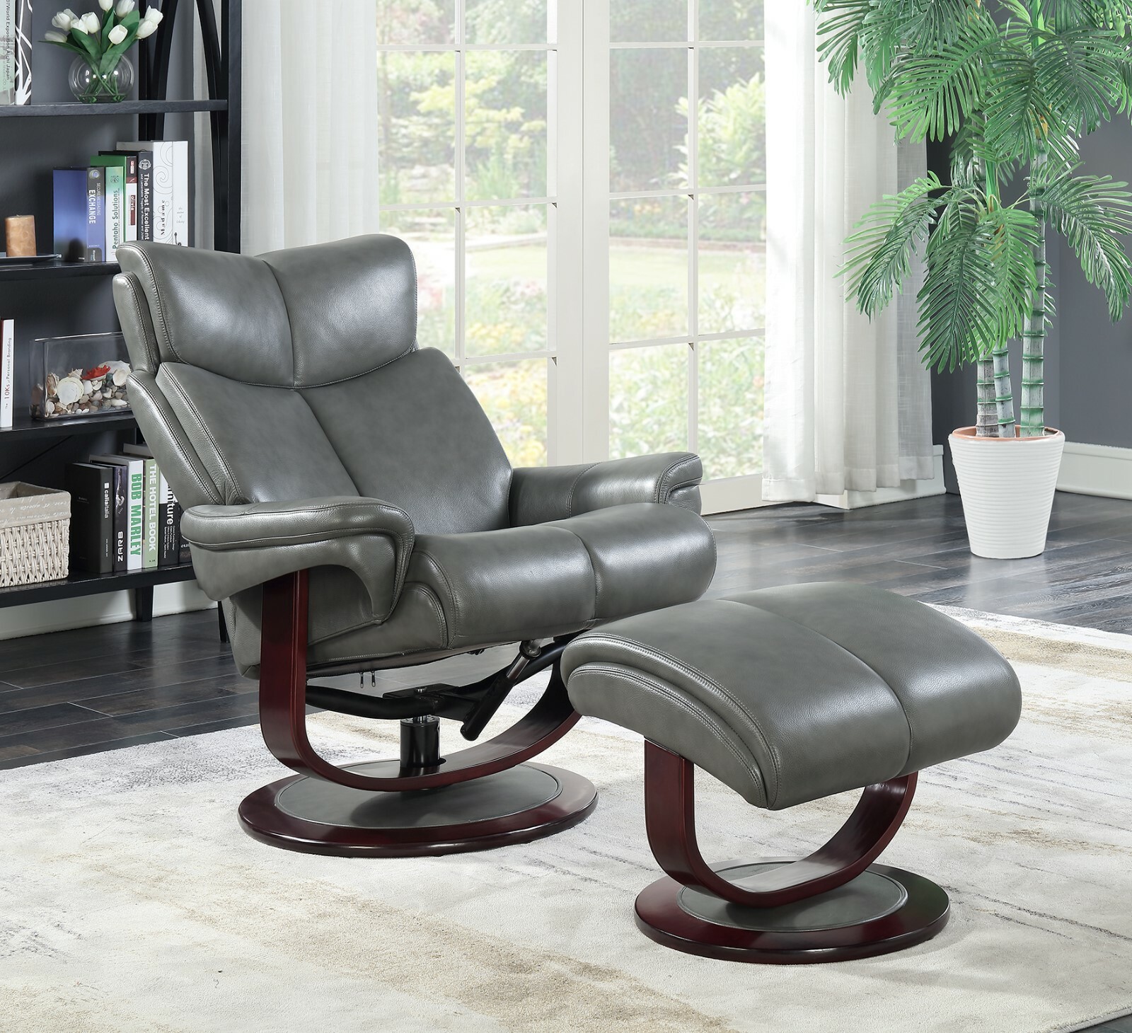 Barcalounger Brynn 15 3287 Pedestal Recliner Chair and Ottoman - Grey ...
