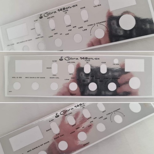 COBRA 148 GTL-DX CHROME cb radio faceplate Decal Sticker bezel self ...