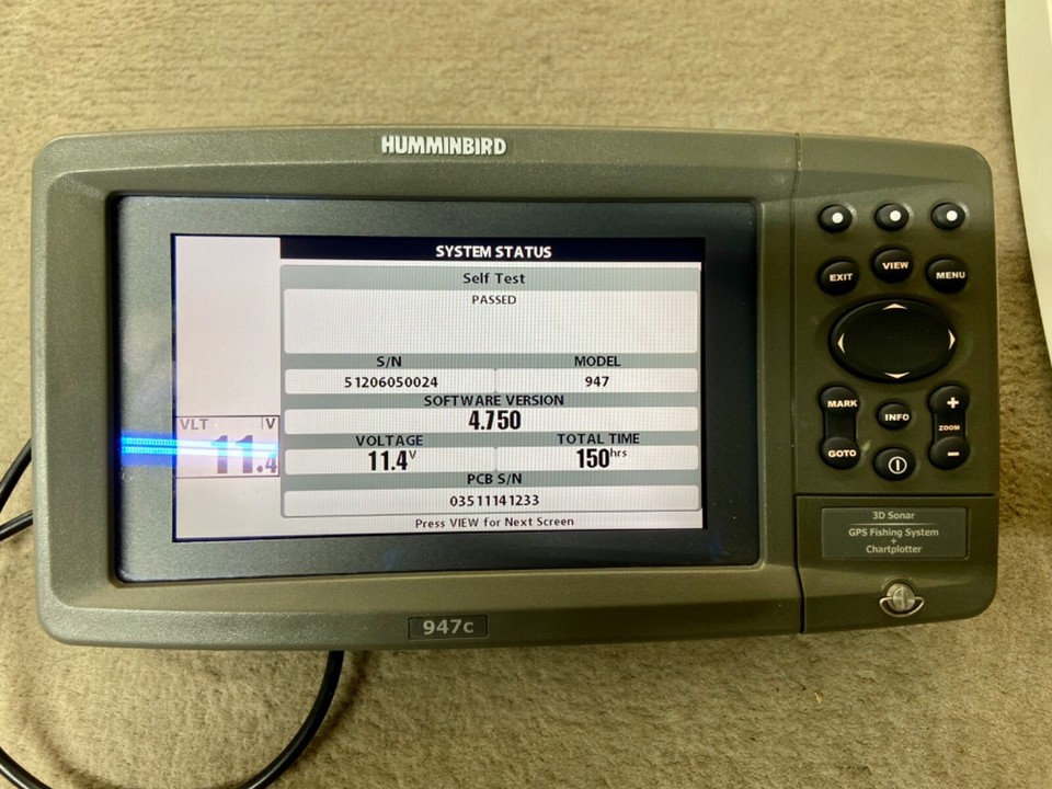 HUMMINBIRD 947c GPS MAPPING FISHING CHARTPLOTTER MAP 3D SONAR ...