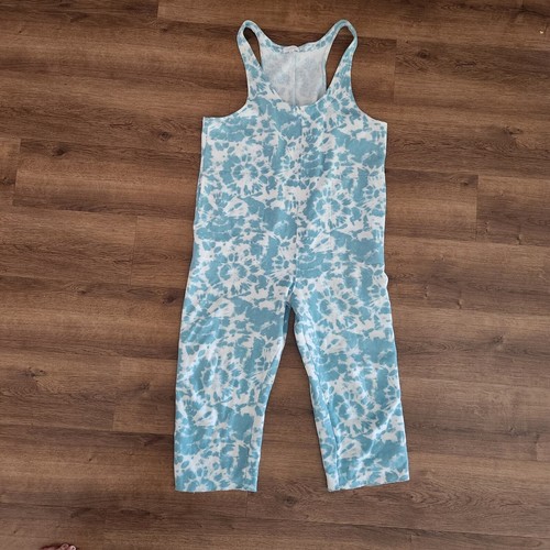 Colsie Turquoise / White Tie Dye Sweats Overalls Women Size Large | eBay