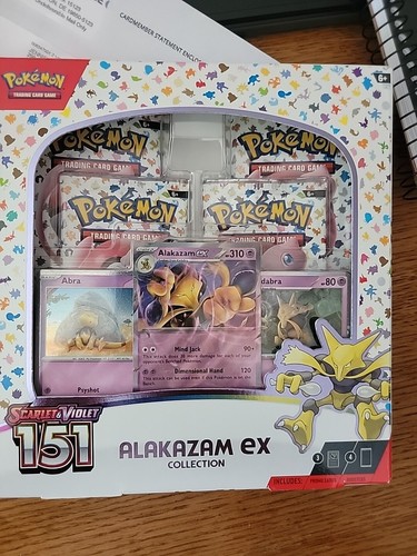 Pokemon TCG Scarlet and Violet - 151 Alakazam ex Collection Box - 4 ...