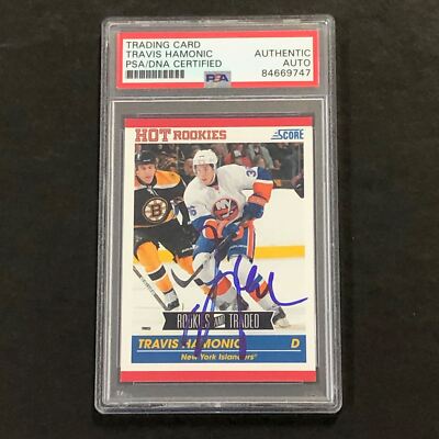 2011 Panini Hot Rookies #618 Travis Hamonic Signed Card AUTO PSA ...