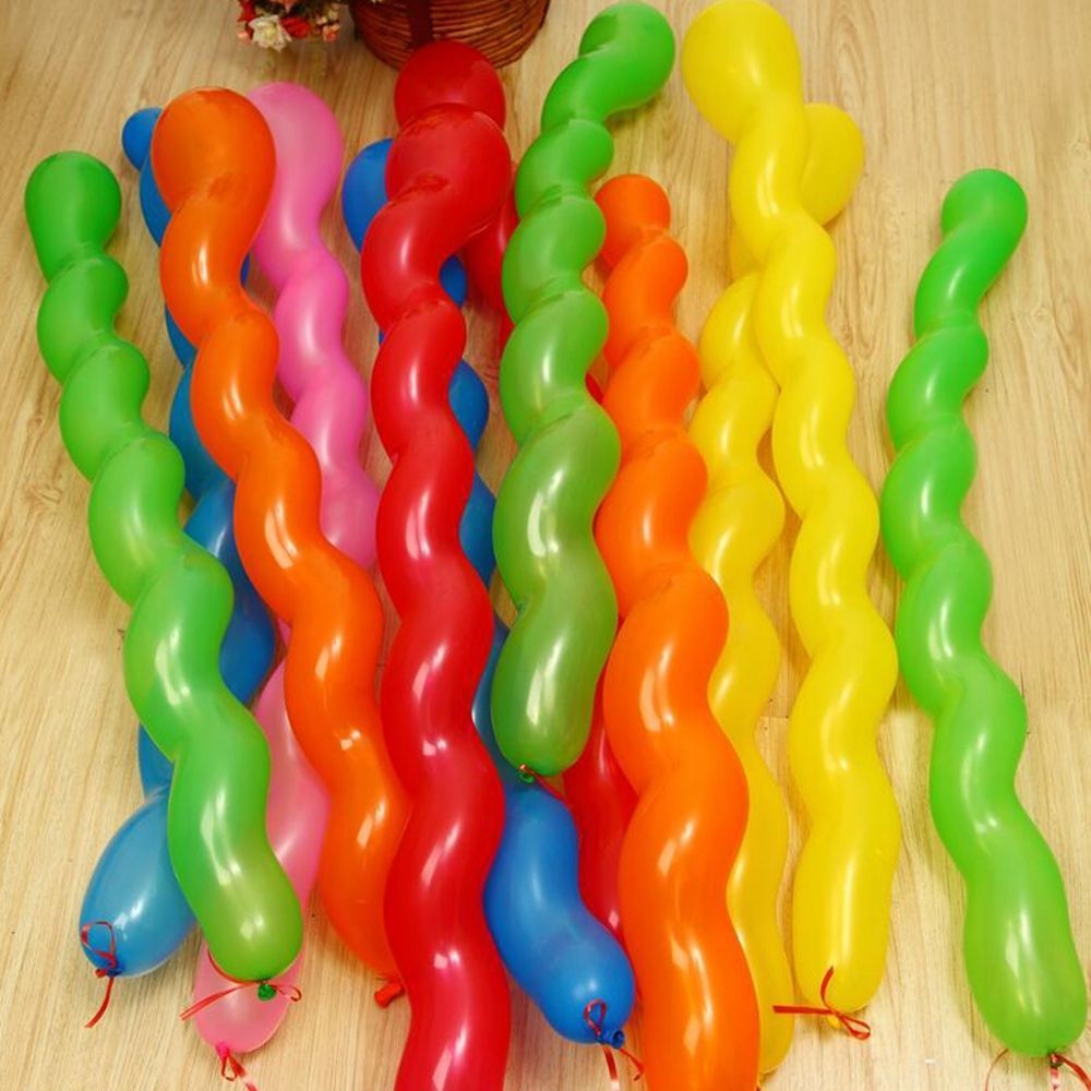 12 LARGE SPIRAL BALLOON Wave Curly Spring Extra Long Party Wiggly ...