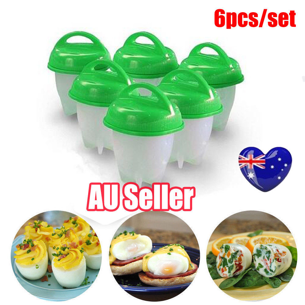 NEW Lettes Egg Cooker Hard Boiled Eggs without the Shell 6set Egg Cups ...