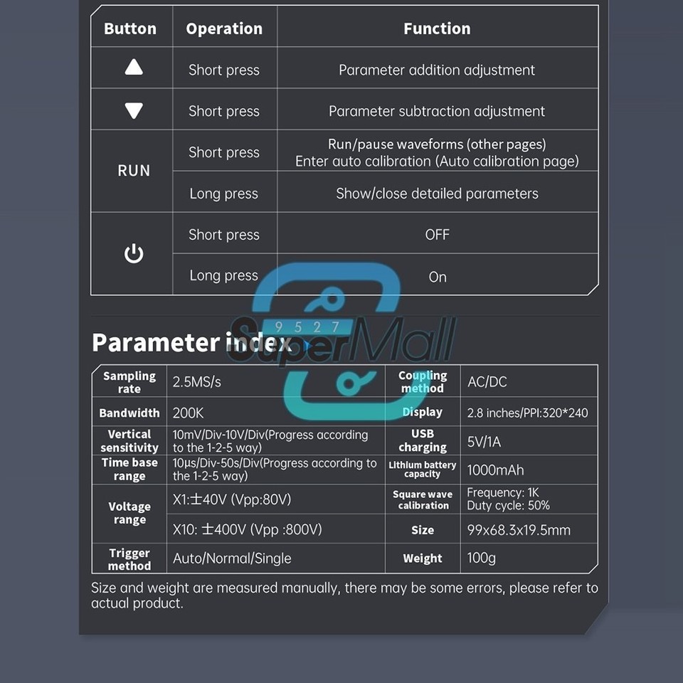 FNIRSI DSO152 Handheld Mini Oscilloscope Type-C Portable Digital ...