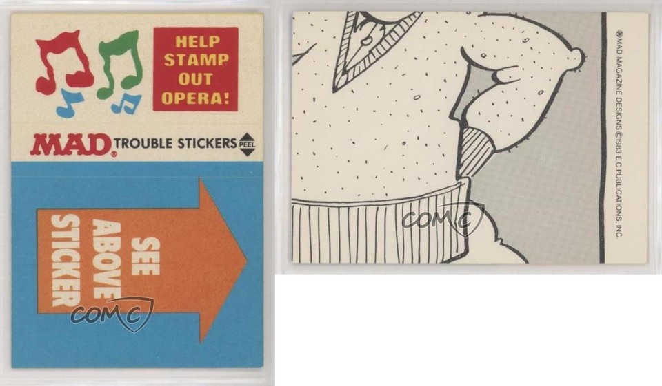 1983 Fleer Mad Stickers Trouble Help Stamp Out Opera See Above Sticker ...