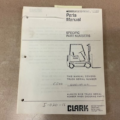 Clark C500 E235 PARTS MANUAL CATALOG BOOK LIST Fork Lift Truck GUIDE pn ...