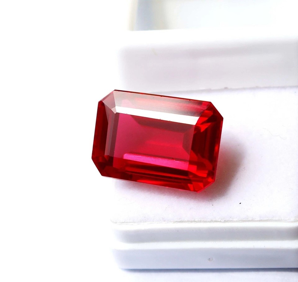 9.55 Ct Natural Red Ruby Emerald Cut Certified Rare Loose Gemstone With ...