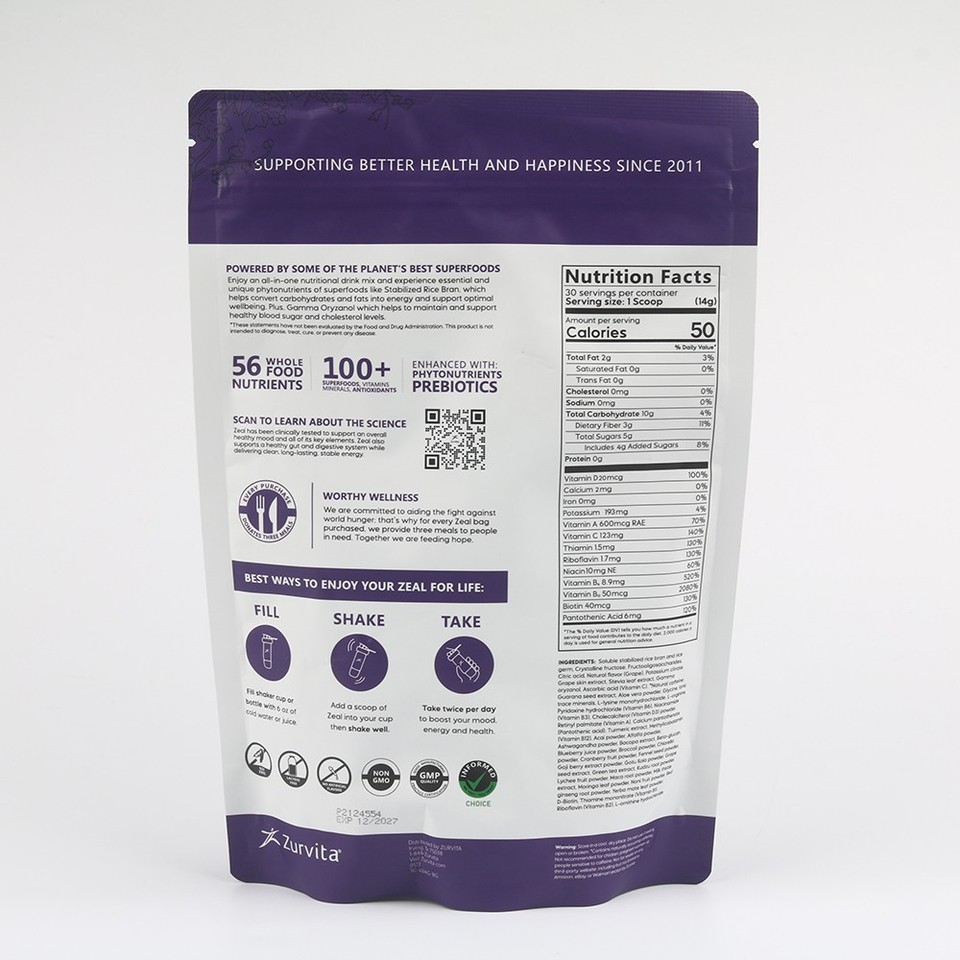 Sale Zeal for Life Bold Grape 30 Servings Energy/Health Drink- 2 Pack ...