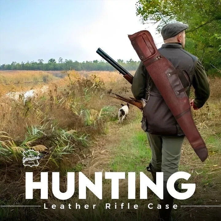 Genuine Leather Rifle Bag Gun Case Hunting Gun Scabbard Shooting Gun ...