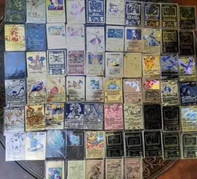 Gold Metal Pokemon Cards Collectible Gift Anime Trading | eBay