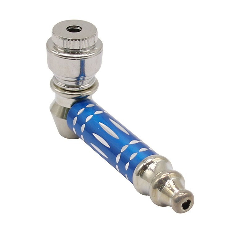 Blue metal Smoking Pipe w/Lid Tobacco Pipe Metal pipe ALL METAL Pipes ...