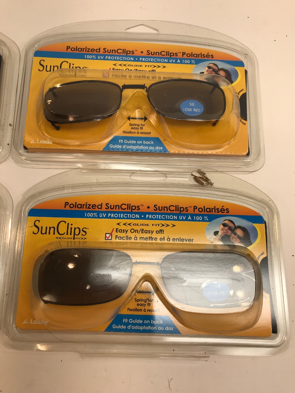 4 Polorized Sun Clips Sunclips 100% UV Glide Fit 52 58 54 Sunglasses | eBay