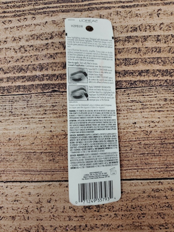 L'Oreal Paris Brow Stylist Eyebrow Raiser 625 Deep Fonce Highlighter ...