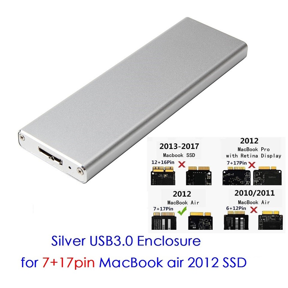 USB3.0 SSD Enclosure for MacBook Air Pro 2010/11/12/13/14/15/16/17 ...