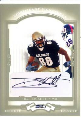 dj hackett rc rookie draft auto autograph colorado buffaloes cu college ...