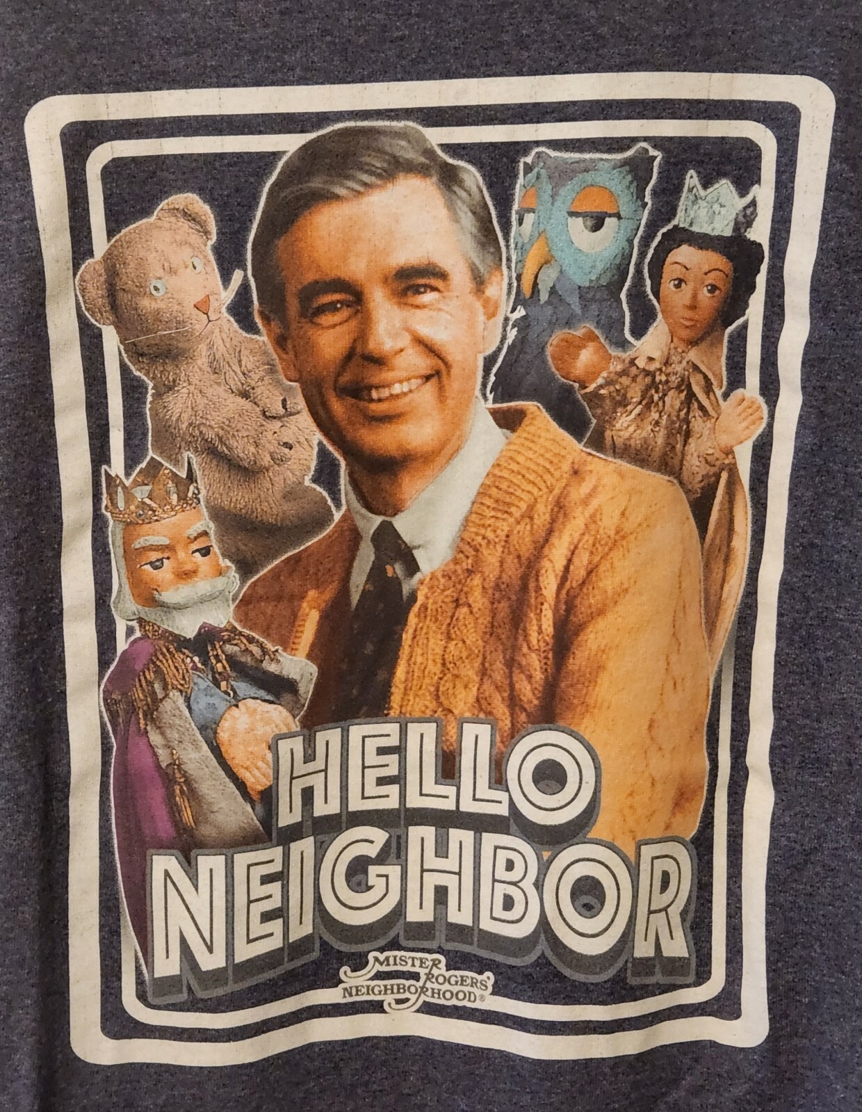 Mister Rogers Neighborhood Hello Neighbor Men's Dark … - Gem