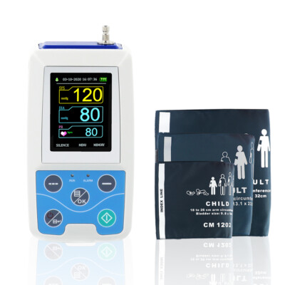 CE FDA ABPM50 Ambulatory Blood Pressure Monitor 3 Cuffs 24h Arm NIBP ...