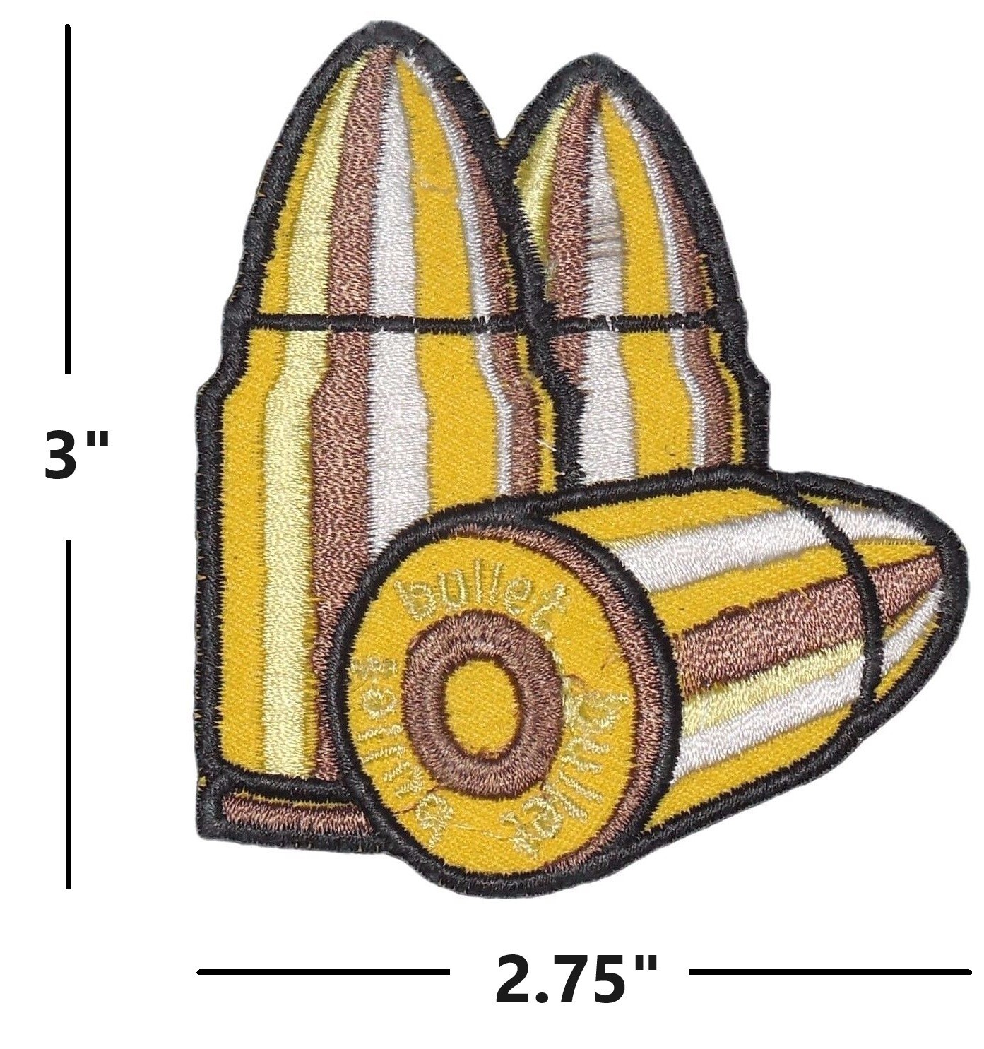 Iron on Patch Bullets Hunting Embroidered Emblem Applique Hand Gun Ammo ...