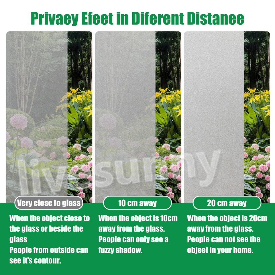 5M Frosted Window Film Privacy Glass Etched Vinyl Bubble Free Self ...
