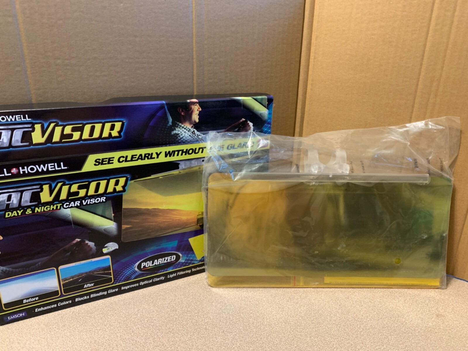 Bell + Howell Tac Visor Day & Night Car Visor. 2-In-1 Polarized Anti ...