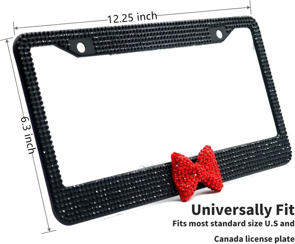 2 Pack Bling Rhinestone License Plate Frames, Cute Diamond Car License ...