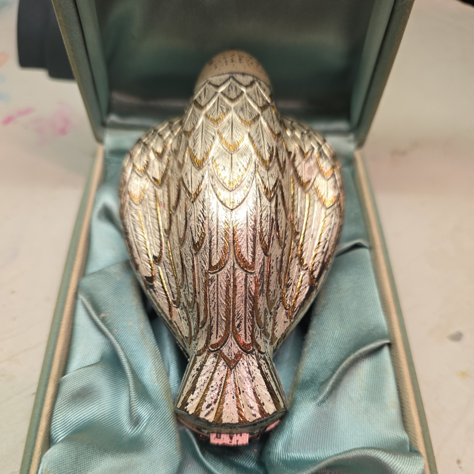 Elgin American Salvador Dali Bird in Hand Powder Compact, 1950s