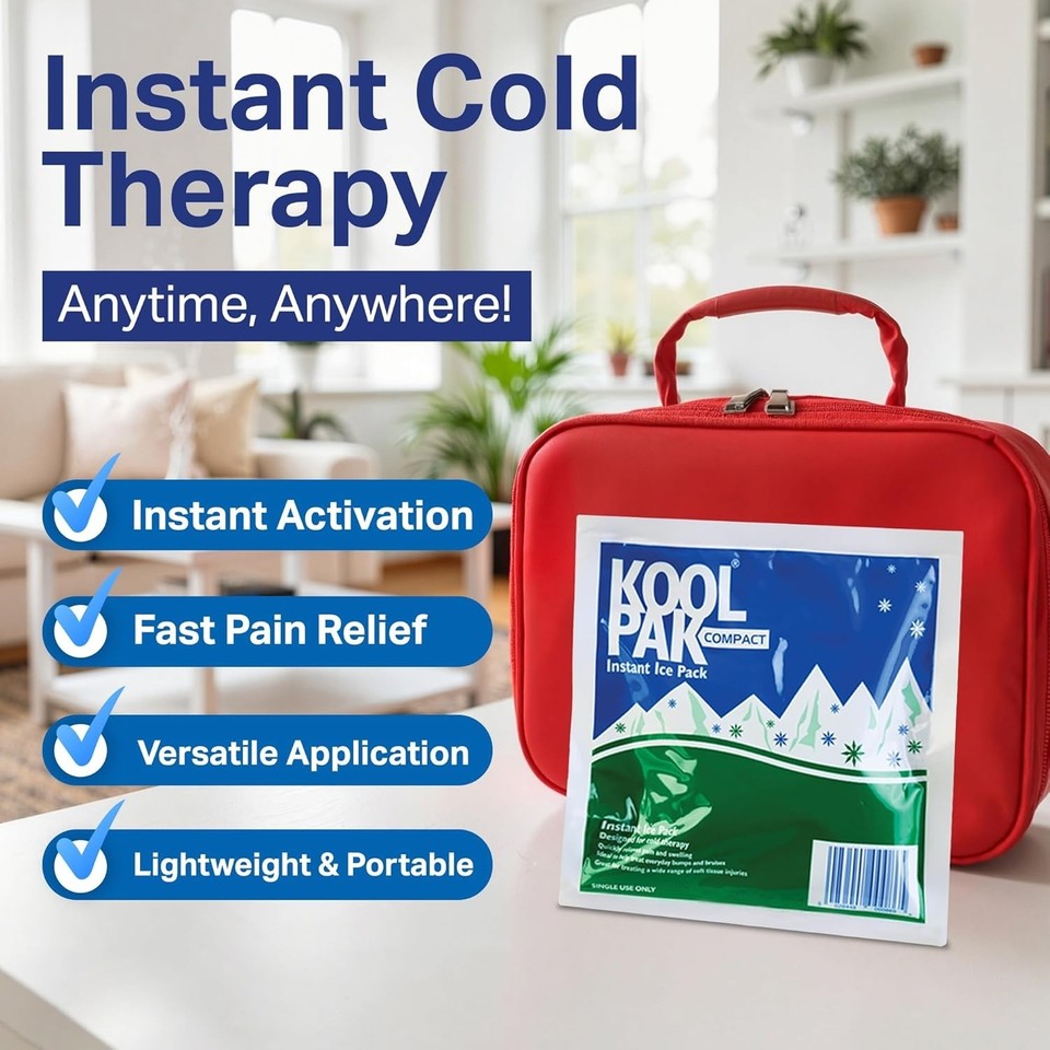 Koolpak Compact Instant Ice Packs Mini Ice Packs For Sports Injury Pain ...