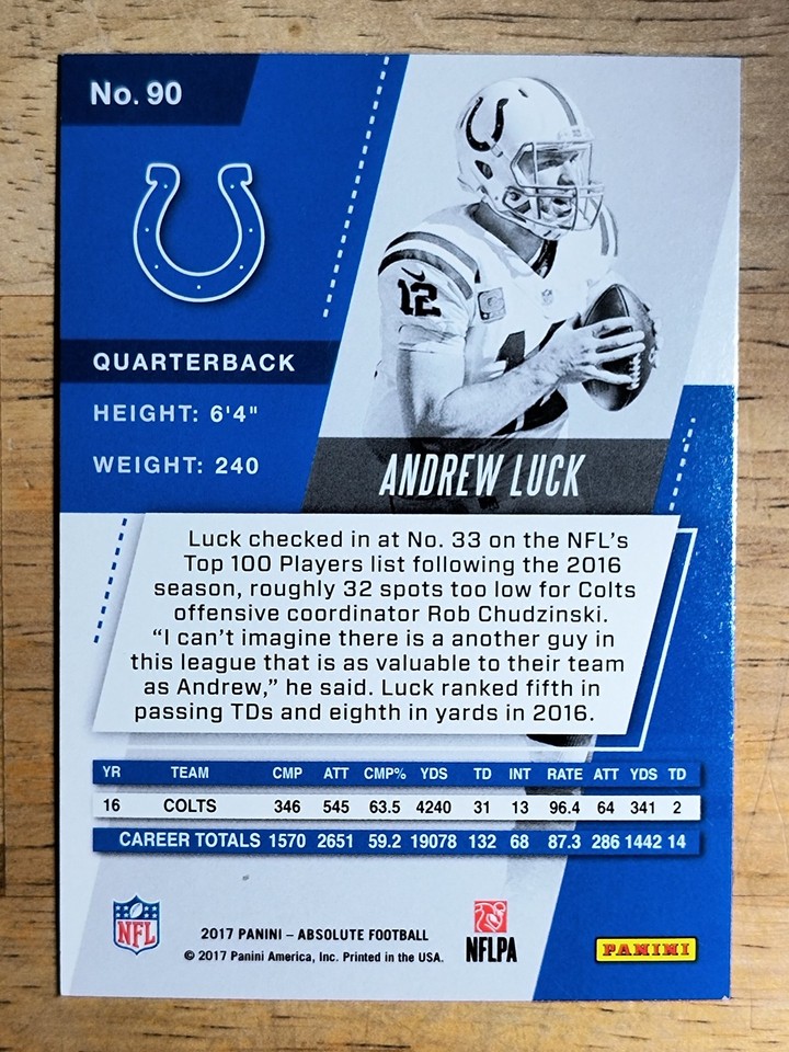 2017 Absolute #90 Andrew Luck | eBay