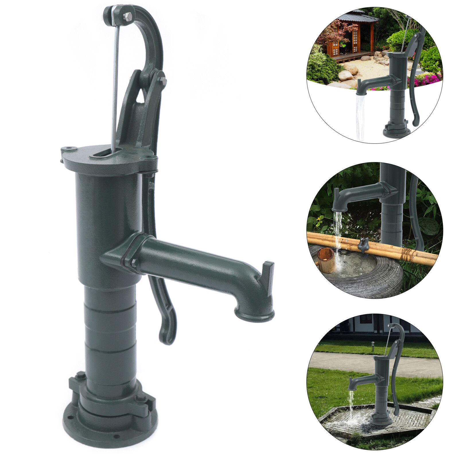 Hand Water Pump Well Pitcher Pump Cast Press Suction Yard Garden Pond ...