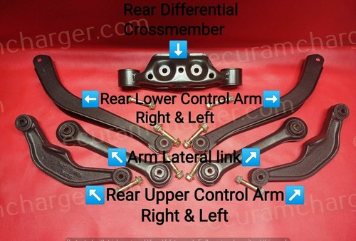 00-04 Subaru OUTBACK Rear Left & Right Upper Lower Control Arm Laterals ...