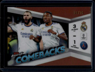 2023-24 Topps Finest Comebacks UEFA #FC-1 Real Madrid CF vs. PSG Rose ...
