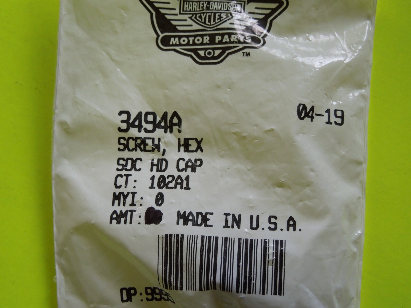 1 NOS OEM Harley Davidson 5/16"-18 x 7/8" Hex Socket Head Screw P/N ...