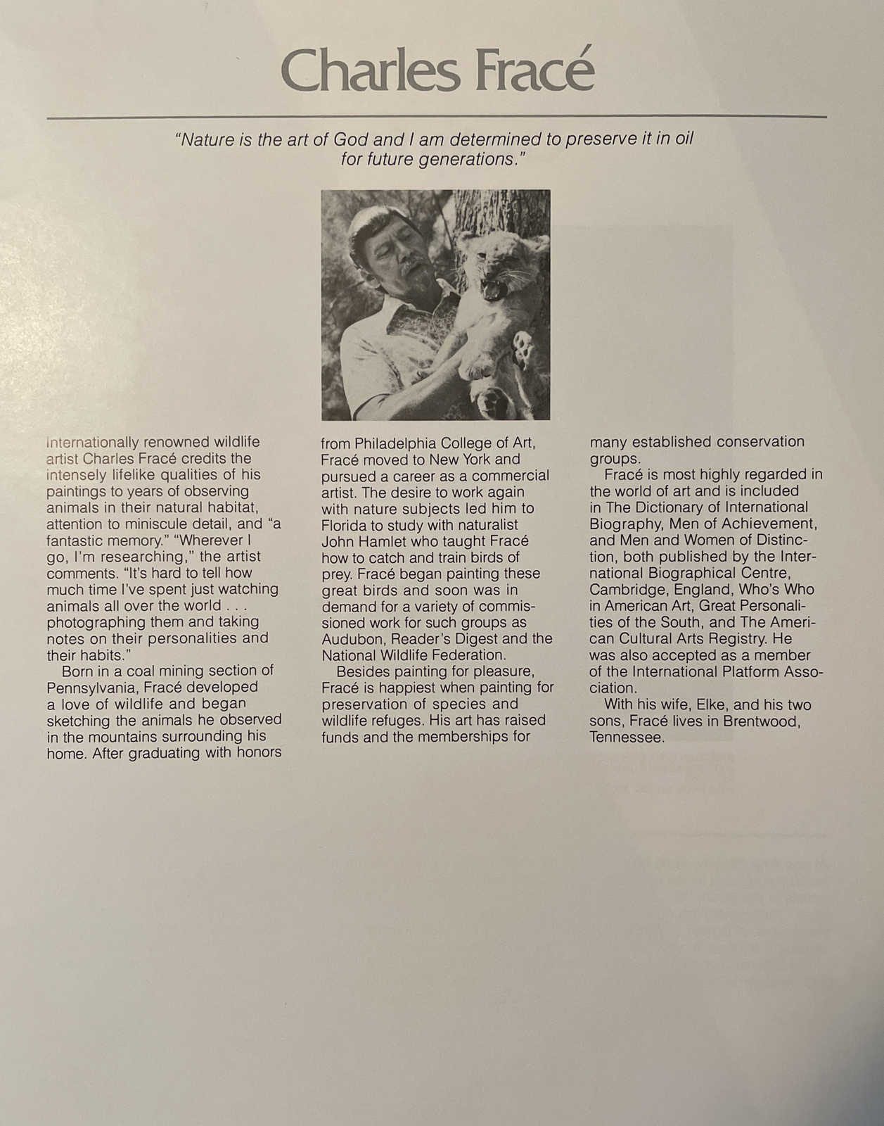 “Syberian Lynx Cub” by Charles Frace Limited Edition Signed / Numbered ...